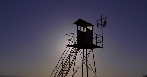 Abandoned Military Watchtower Cyprus Countryside Area Stock Footage ...