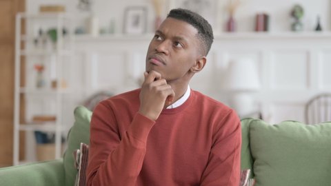 Portrait Pensive African Man Thinking Stock Footage Video (100% Royalty ...