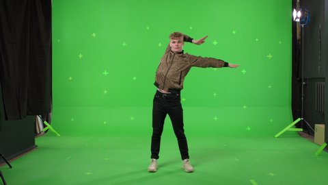 Young Man Dancing On Green Screen Stock Footage Video (100% Royalty ...