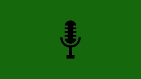 Podcast Icon Animation Green Background 4k Stock Footage Video (100% ...