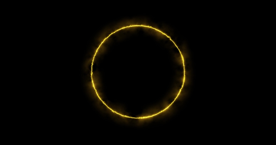Fiery Yellow Red Ring On Black Stock Footage Video (100% Royalty-free ...