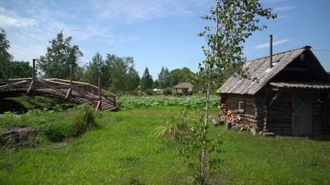 Old Russian Village On Shore Pond Stock Footage Video (100% Royalty ...