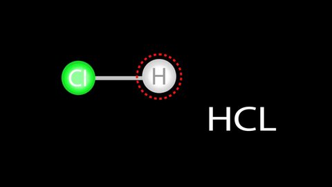 Formation Hydrochloric Acid Molecule Hcl Schematic Stock Footage Video ...