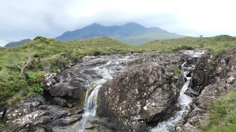 Landscape Waterfalls On Allt Dearg Mor Stock Footage Video (100% ...