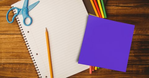 Animation Memo Note Copy Space Over Stock Footage Video (100% Royalty ...