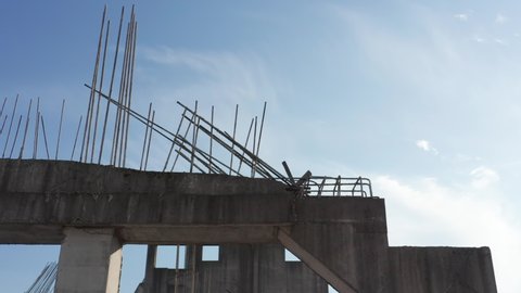 Reinforced Concrete Beam Slab Wall Protruding Stock Footage Video (100% ...