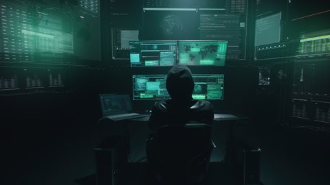 Minimalistic Concept Shot Alone Hacker Programmer Stock Footage Video ...