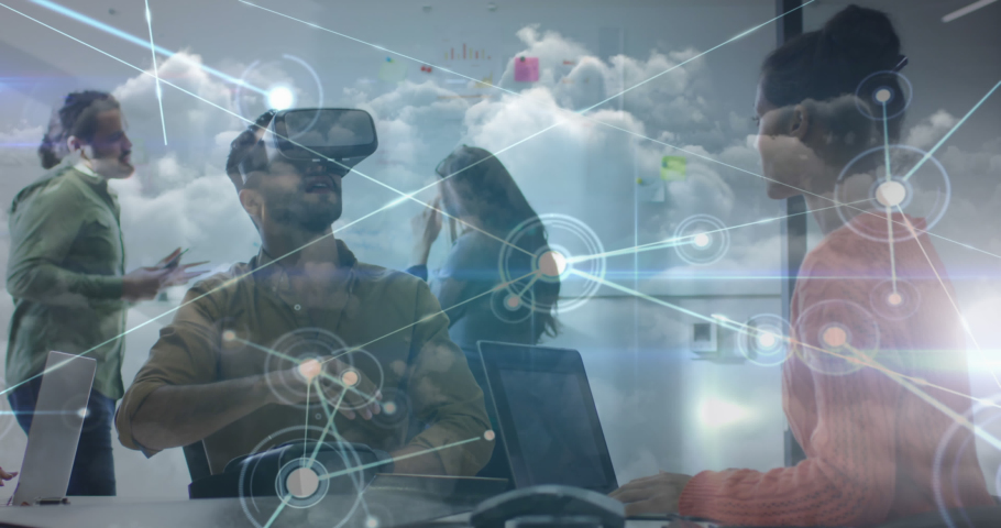 animation network connections over diverse business Stock Footage Video ...
