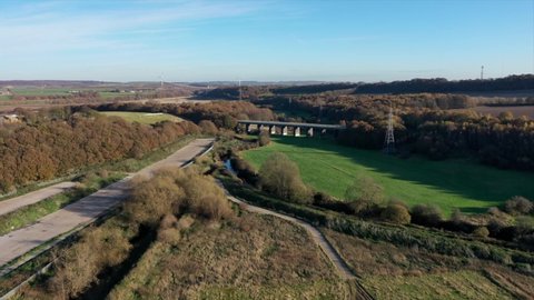 Ardsley Viaduct Former Rail Bridge Crossing Stock Footage Video (100% ...