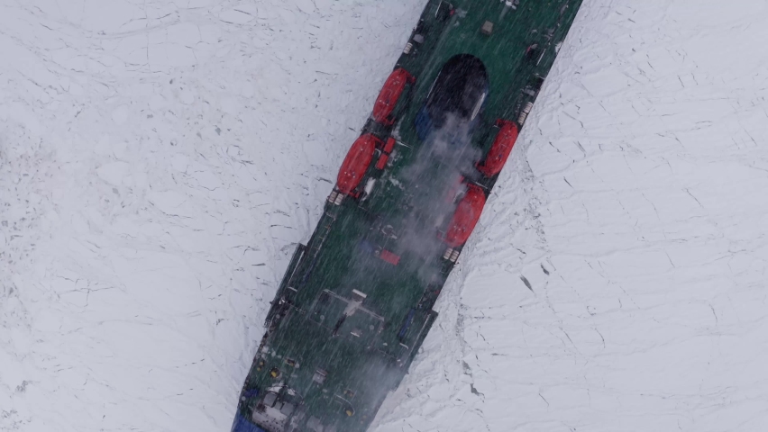 huge icebreaker breaks ice bow ship Stock Footage Video (100% Royalty ...