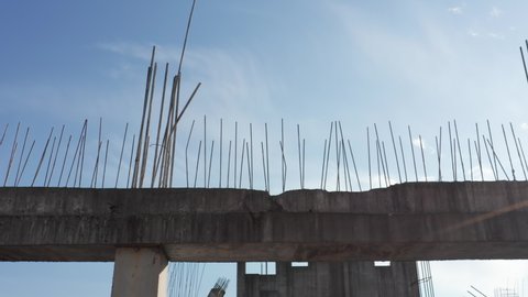 Reinforced Concrete Beam Slab Wall Protruding Stock Footage Video (100% ...