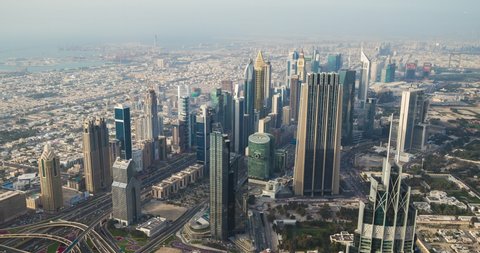 Dubai Uae 2032020 Panoramic View Dubai Stock Footage Video (100% ...