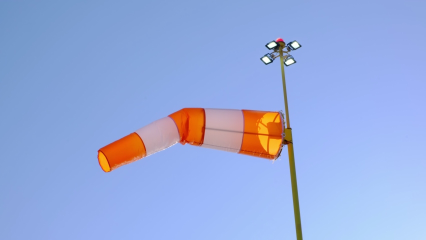 measuring wind direction windsock on roof Stock Footage Video (100% ...