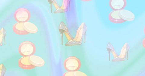 Animation Falling Shoes Over Blue Stripes Stock Footage Video (100% ...