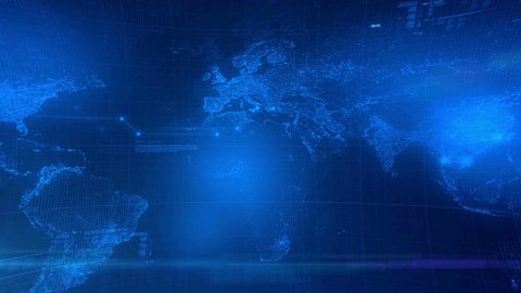 Digital World Map News Studio Background Stock Footage Video (100% ...