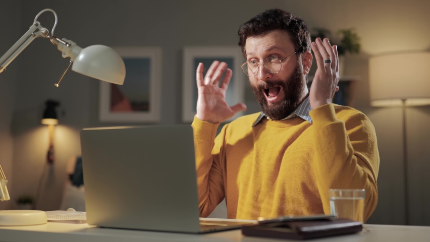 man scared terrified aghast emotion frightened Stock Footage Video (100 ...