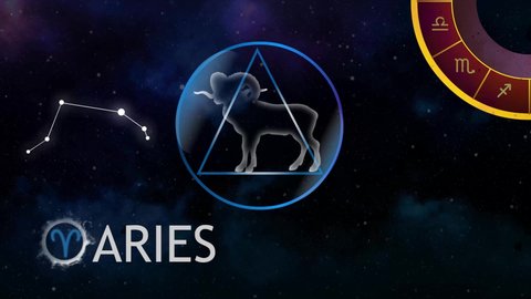 Aries Zodiac Sign Title Animation Animation Stock Footage Video (100% ...