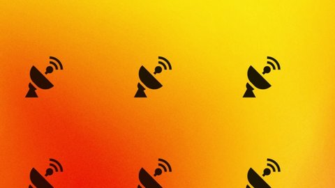Animation Spinning Antenna Signal Icon Orange Stock Footage Video (100% ...