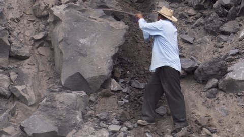 Open Pit Volcanic Rock Extraction Stock Footage Video (100% Royalty ...