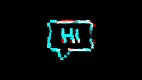 Hello Pixel Text On Glitch Old Stock Footage Video (100% Royalty-free ...