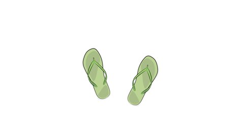 2d Animated Beach Slippers Icon Simple Stock Footage Video (100% ...