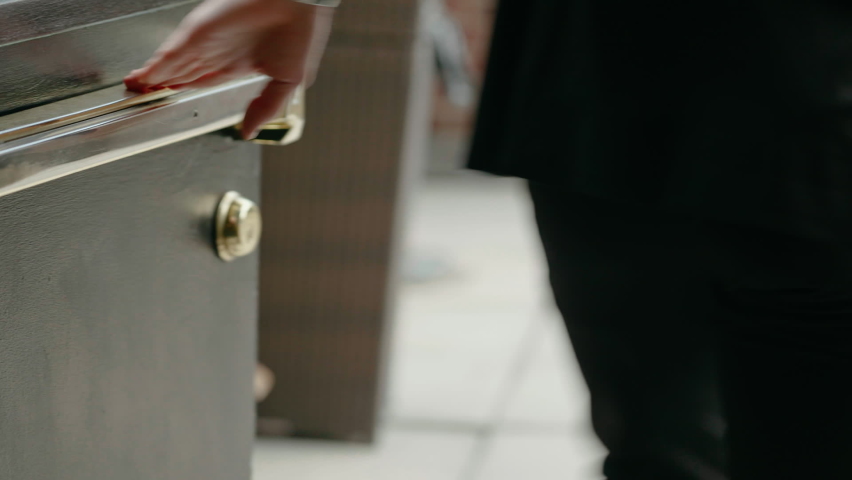 close-up man's hand opens door man Stock Footage Video (100% Royalty ...