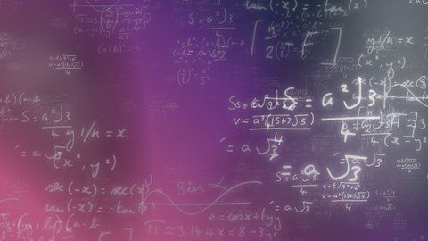 Animation Mathematical Equations Over Purple Background Stock Footage ...