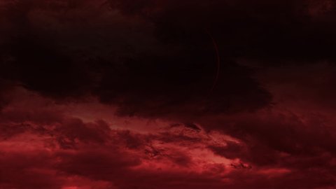 Creepy Blood Moonred Moonthe Bloody Full Stock Footage Video (100% ...