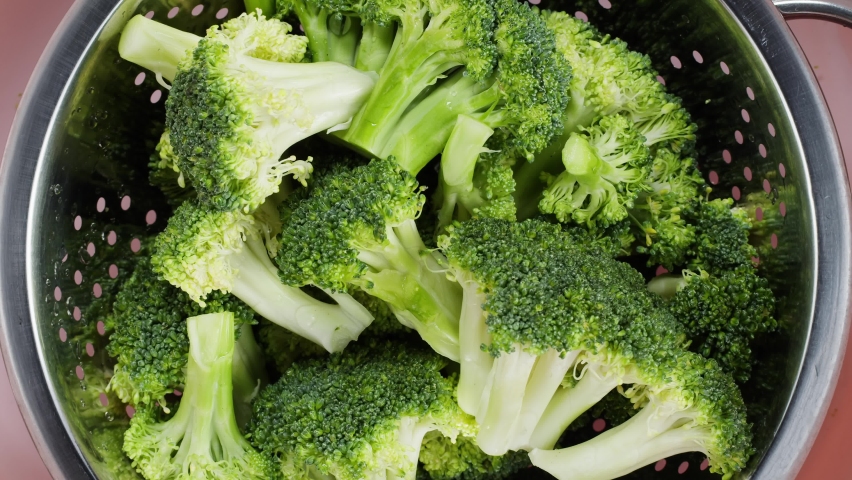 broccoli top view fresh green close-up Stock Footage Video (100% ...