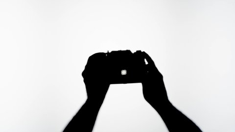 Shadow Photo Camera On White Background Stock Footage Video (100% ...