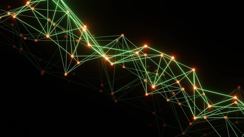 Geometric Glowing Lines Connections Moving Neon Stock Footage Video ...