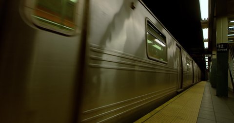 Subway Platform Running Express Train New Stock Footage Video (100% ...