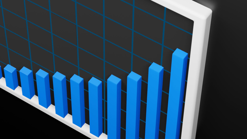 3d render raising blue bars graph Stock Footage Video (100% Royalty ...