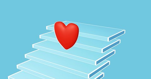 3d Render Heart Going Stairs Stock Footage Video (100% Royalty-free ...