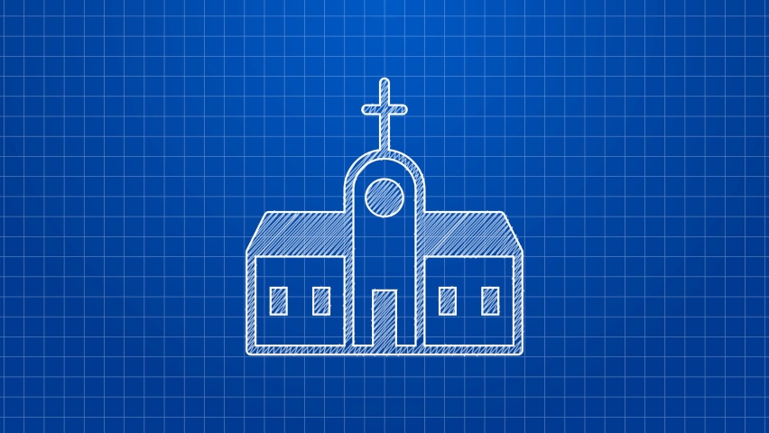 Church buildings line drawing Stock Video Footage - 4K and HD Video ...