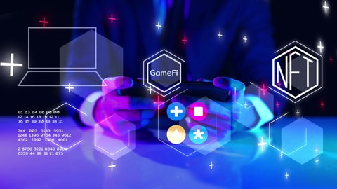 Gamefi Defi Futuristic Nft Gamefi Decentralized Stock Footage Video ...