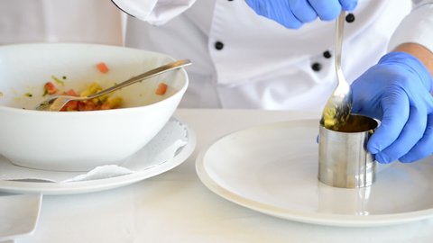 Hands Placing Professional Chef Cooking Ingredients Stock Footage Video ...