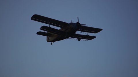 Plane Flies Over Field Stock Footage Video (100% Royalty-free ...