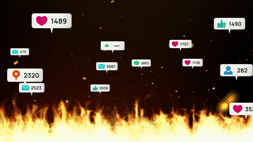 flaming on social media concept viral Stock Footage Video (100% Royalty ...