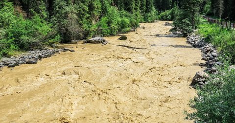 Rolling Rivers Carrying Mud Sand Yellow Stock Footage Video (100% ...