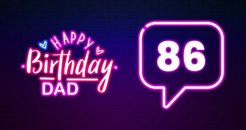 Happy 86th Birthday Dad Motion Graphics Stock Footage Video (100% ...