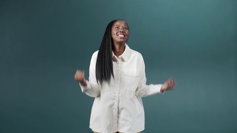 Beautiful Black Woman Dancing Inspired Face Stock Footage Video (100% ...