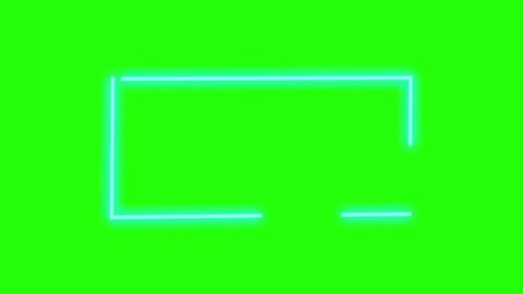 Neon Square On Green Screen Glowing Stock Footage Video (100% Royalty ...