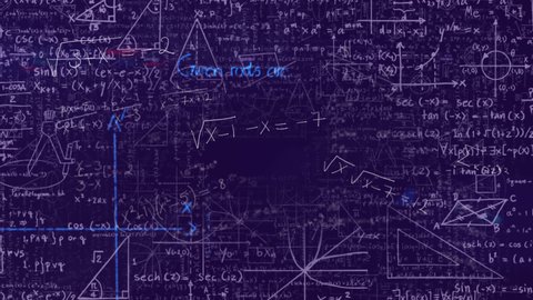 Animation Mathematical Equations Over Black Background Stock Footage ...