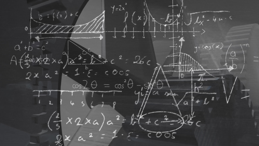 animation mathematical equations over cogs global Stock Footage Video ...