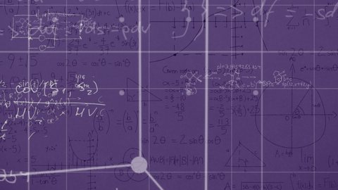 Animation Mathematical Equations Over Purple Background Stock Footage ...