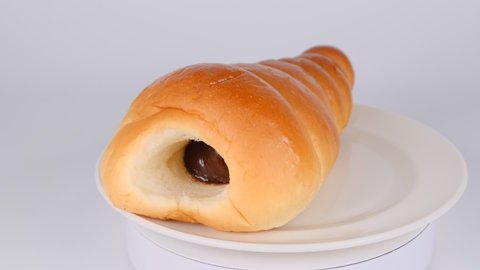 Japanese Bread Chocolate Cornet Video Clip Stock Footage Video (100% ...