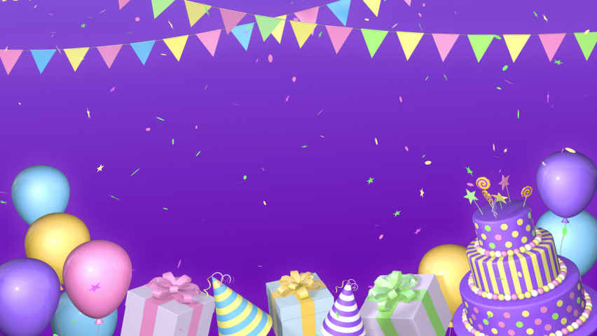 happy birthday background 3d animation on Stock Footage Video (100% ...