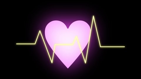 Heart Ecg Image Black Background Stock Footage Video (100% Royalty-free ...
