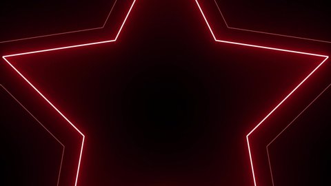 4k Neon Red Stars Tunnel Abstract Stock Footage Video (100% Royalty ...